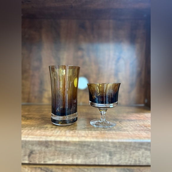 Denby | Dining | Vintage Denby Mirage Brown Set 2 Pc Glassware ...